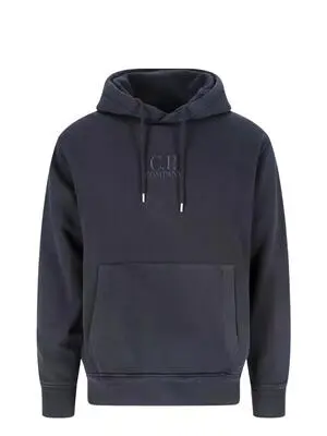 C.P. COMPANY Long-sleeve Logo Hoodie - Blue