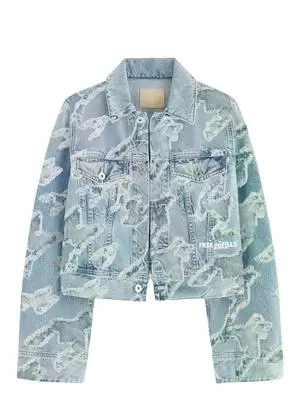 FREE REFILLS Distressed Denim Trucker Jacket - Blue