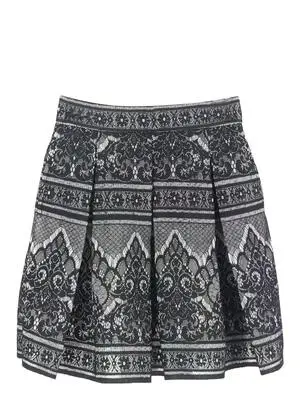 MAJE Pleated Lace Mini Skirt