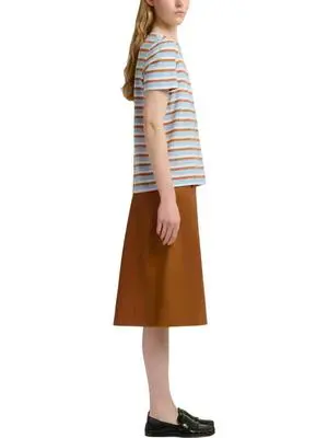 Marni Striped Logo-patch T-shirt - Blue