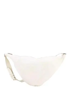 Prada Triangle Logo Zip Messenger Bag - White