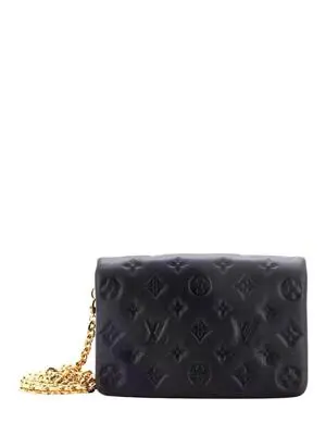LOUIS VUITTON Coussin Pochette Monogram Embossed Lambskin - Black