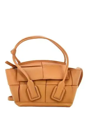 Bottega Veneta Arco Maxi Intrecciato Leather Small Shoulder Bag - Brown