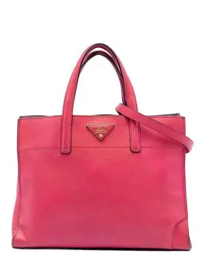 Prada Saffiano Soft Triple Pocket Tote Satchel 2010-2025 Pink