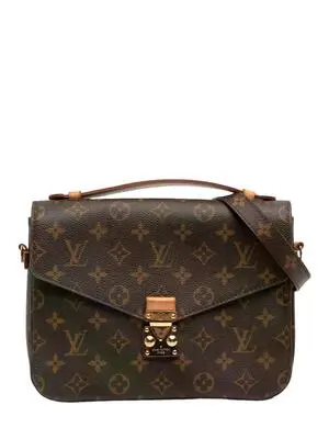 LOUIS VUITTON 2016 Monogram Pochette Metis Satchel Brown