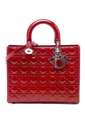 Dior 2012 Large Cannage Lady Satchel - Red