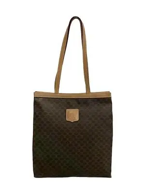 Celine 2014 Macadam Coated Canvas Tote Bag - Brown
