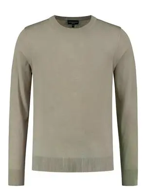 Emporio Armani Wool Crewneck Sweater Neutrals