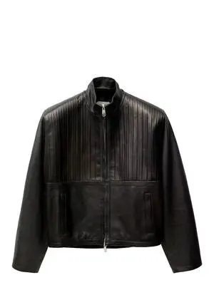 Versace Leather Blouson - Black