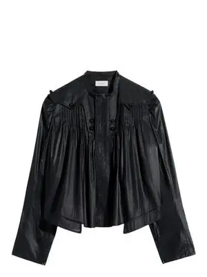 LEMAIRE Pleated Shoulder Blouse - Black