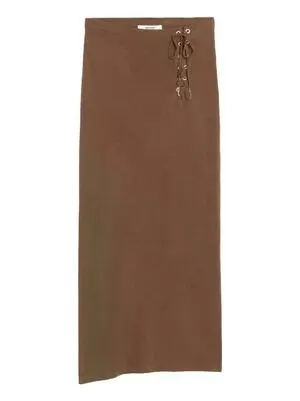 Zadig&Voltaire Lace-Up Side Slit Skirt Brown