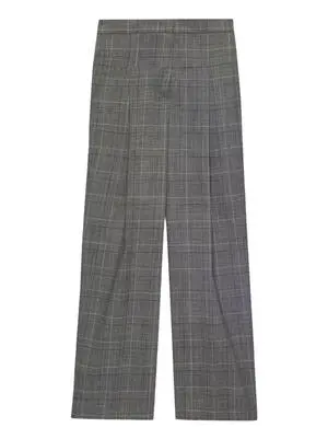 MSGM Plaid Wide-leg Trousers - Grey
