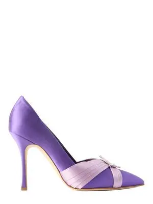 Manolo Blahnik Viera Embellished Two-tone Pumps - Purple