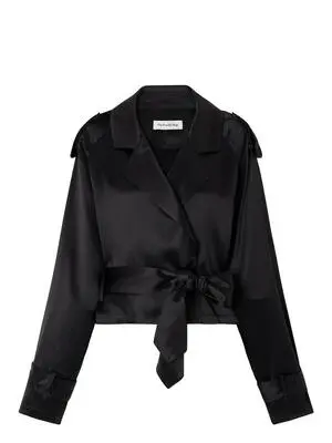 THE FRANKIE SHOP Simona Belted Jacket - Black