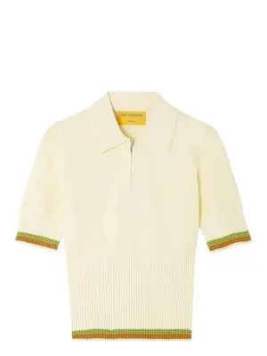 GUEST IN RESIDENCE Striped Cotton And Cashmere-Blend Polo Shirt
