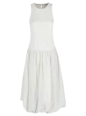 LA PISCINE Sleeveless Gathered Dress - Neutrals