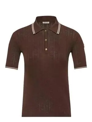 MONCLER Pointelle-Knit Tipped Polo Shirt