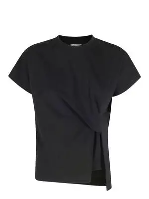 LA PISCINE Draped T-shirt - Black
