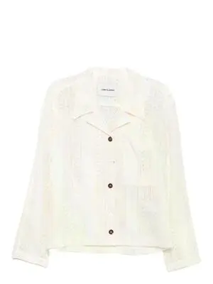 LOW CLASSIC Buttoned Crochet Knit Jacket - Neutrals