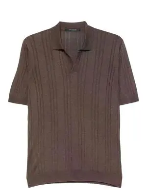 Tagliatore Darnel Ribbed T-shirt - Brown