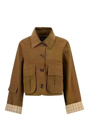 Barbour Dalbury Corduroy-Collar Jacket Brown