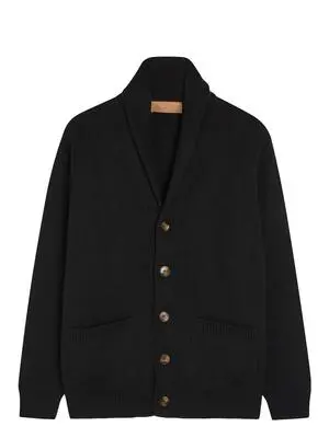 NOW YOU LIVE Carlton Cotton Cardigan - Black