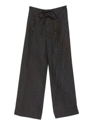 LESS Checked Drawstring Trousers - Blue