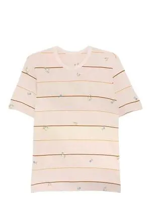 JNBY Striped Embroidered T-shirt - Brown