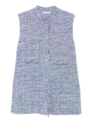 INTRECCI Fringe-detail Pocket Jacket - Blue
