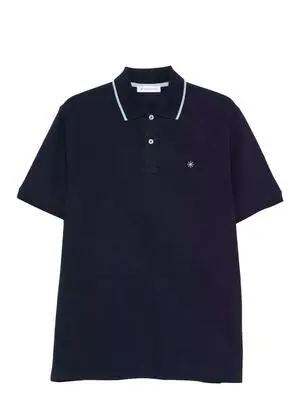 MANUEL RITZ Contrasting-trim Polo Shirt - Blue