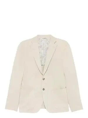 MANUEL RITZ Notched-lapel Cotton Blazer - Neutrals