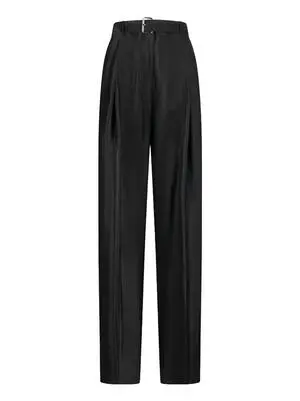 Blumarine Belted Pleated Trousers Black