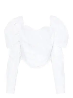 VIVIENNE WESTWOOD Ls Sunday Puff-sleeve Corset Top - White