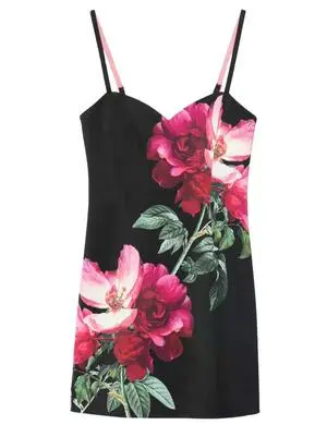 Alice + Olivia Floral-print Mini Dress - Black