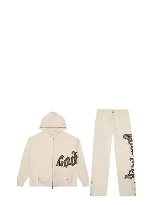 GODSPEED Logo Drawstring Hood Sweatshirt - Neutrals