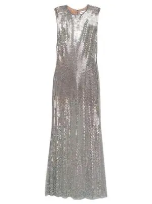 SELF-PORTRAIT Sleeveless Maxi Dress - Silver