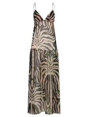 Johanna Ortiz Zebra-print Maxi Dress - Black
