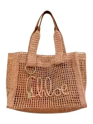 Chloé Openwork Logo Tote - Orange