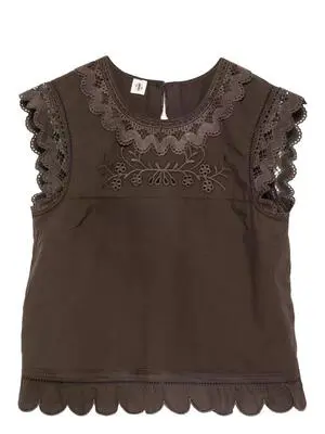 THE GARMENT Kirsten Lace Floral Top - Brown
