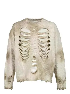 DOUBLET Distressed-effect Sweater - Neutrals