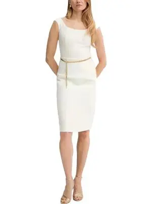 Guess Chain-belt Midi Dress - Neutrals