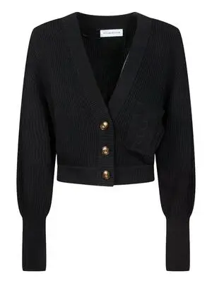 Victoria Beckham Button Cropped Cardigan - Black