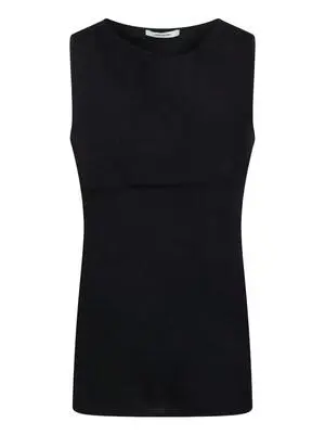 ENTIRE STUDIOS Sleeveless Boat Neck Top - Black