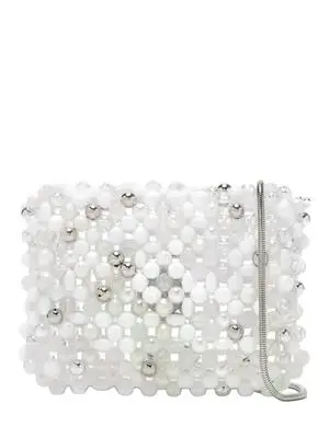 BAD AT MATH Beaded Shoulder Bag - White