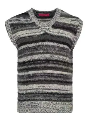 THE ELDER STATESMAN Stripe-pattern Vest - Grey
