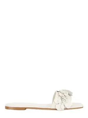 Raye Iris Flat With Floral Embellishment - Ivory