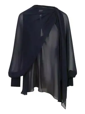 GIANLUCA CAPANNOLO Draped Blouse - Blue