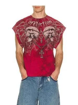 AFFLICTION Collapse Muscle Tee In . Also - Red
