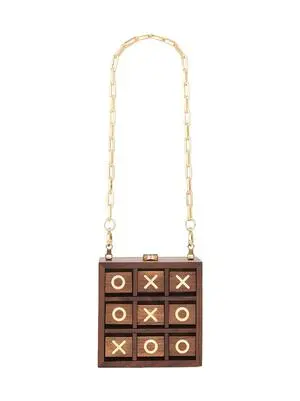 Cult Gaia Cult Gaia Tic Tac Toe Clutch Brown