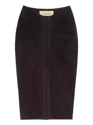Valentino Garavani Suede Skirt - Black